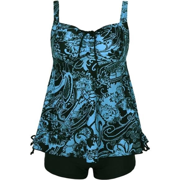 Swim | Women Plus Size Bathing Suits Paisley Print Two Piece Swimsuit ...